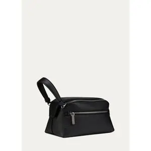CHRISTIAN LOUBOUTIN Nostalgic Zip Pouch In Grained Leather - Black