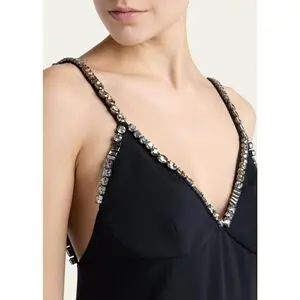 Stella McCartney Embellished V-neck Trumpet Gown