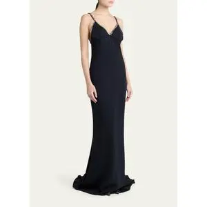 Stella McCartney Embellished V-neck Trumpet Gown