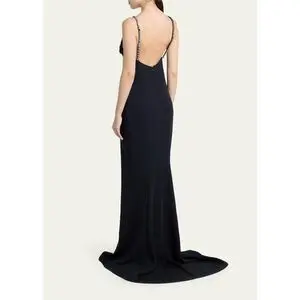 Stella McCartney Embellished V-neck Trumpet Gown