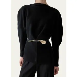 Carolina Herrera Calla Lily Leather Belt