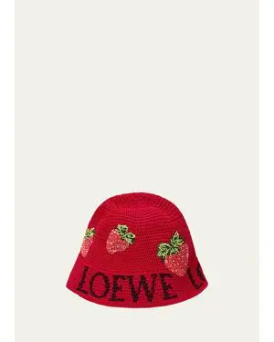 Loewe Strawberry Bucket Hat In Cotton