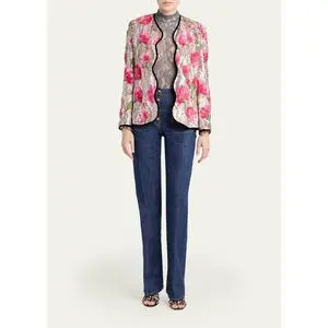 Valentino Garavani Button-front Straight-leg Jeans