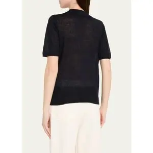 Majestic Filatures Semi-sheer Knit Polo Shirt