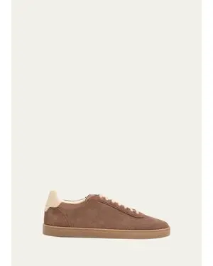 Brunello Cucinelli Suede T-toe Low-top Sneakers - Fango