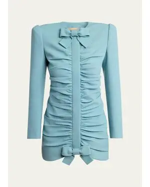 Valentino Garavani Ruched Bow-embellished Bodycon Mini Dress