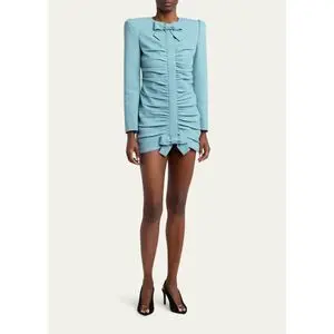 Valentino Garavani Ruched Bow-embellished Bodycon Mini Dress