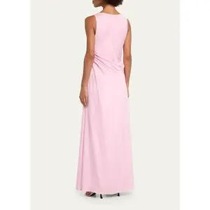 Simkhai Elinne Draped Off-shoulder Column Gown - Bubblegum