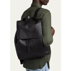 TOM FORD Grained Leather T-line Flap Backpack