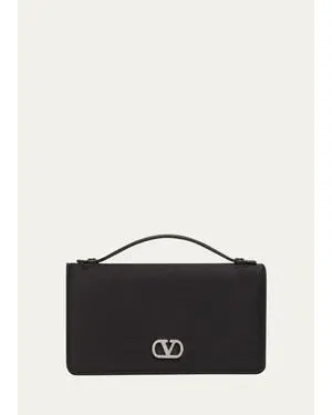 Valentino Garavani Crystal Vlogo Satin Top-handle Bag