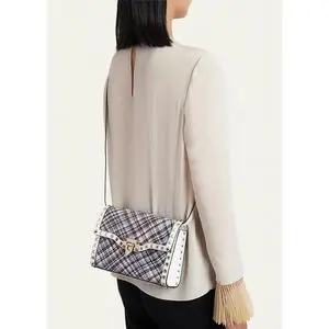Valentino Garavani Small Woven Leather-trim Rockstud Crossbody Bag