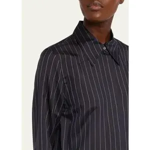 Lafayette 148 New York Pinstripe Button-front Blouse