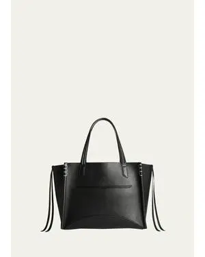 JW Anderson Loafer Cabas Stitched Smooth Leather Tote Bag - Black