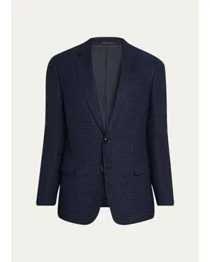 Giorgio Armani Soft Line Check Single-breasted Sport Coat - Deep Sky
