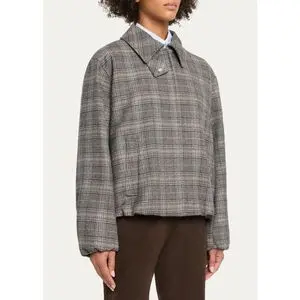 Lafayette 148 New York Glen Check Bomber Jacket