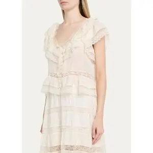 LoveShackFancy Persine Silk Ruffle Top