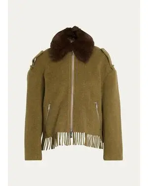 3.1 Phillip Lim Wool-blend Scarf-hem Jacket - Olive