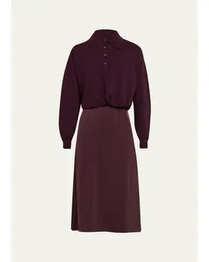 3.1 Phillip Lim Ultra-fine Merino Wool Combo Dress - Espresso