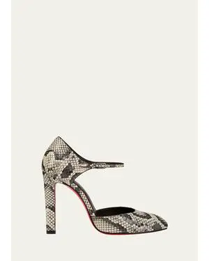 CHRISTIAN LOUBOUTIN 100mm Fanny Demie Snake-embossed Leather Pumps - Roccia