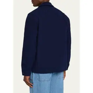 Officine Générale Jean-baptiste Seersucker Cotton Shirt Jacket