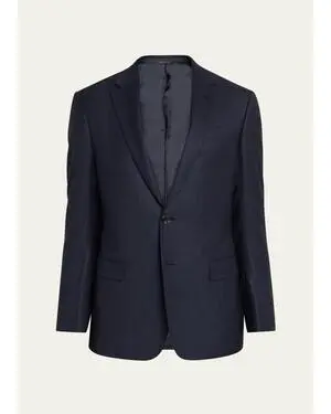 Giorgio Armani Soft Prince Of Wales Single-breasted Sport Coat - Deep Sky