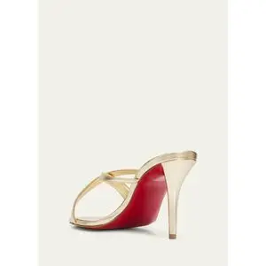 CHRISTIAN LOUBOUTIN 80mm Mulazee Metallic Leather Sandals