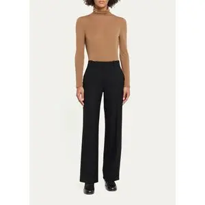 Lafayette 148 New York Elongated Viscose-cashmere Jersey Turtleneck