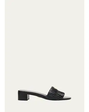 Prada 35mm Matelasse Nappa Leather Block-heel Sandals - Nero