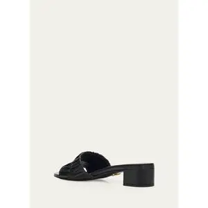Prada 35mm Matelasse Nappa Leather Block-heel Sandals - Nero