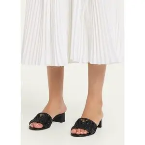 Prada 35mm Matelasse Nappa Leather Block-heel Sandals - Nero