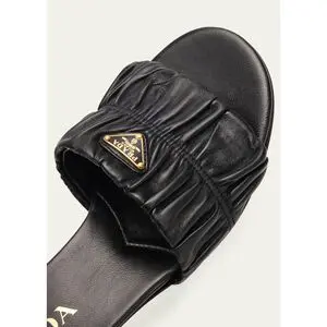 Prada 35mm Matelasse Nappa Leather Block-heel Sandals - Nero