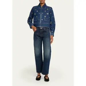 Cinq À Sept Harriet Embellished Denim Jacket
