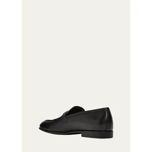 FERRAGAMO Terence Calfskin Gancini Saddle-strap Loafers - Nero
