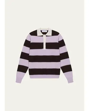 Sprwmn Striped Cashmere Polo Sweater