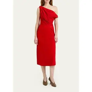 Proenza Schouler Kaelin Off-the-shoulder Suede Mini Dress - Red