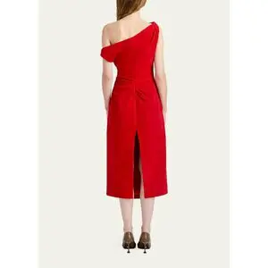 Proenza Schouler Kaelin Off-the-shoulder Suede Mini Dress - Red