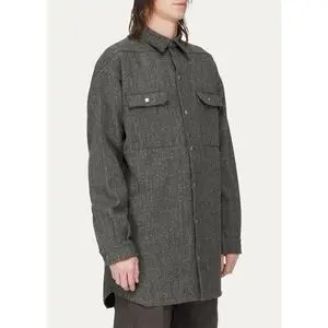 Rick Owens Wool-blend Tweed Oversized Outershirt