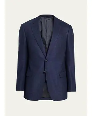 Giorgio Armani Soft Textured Single-breasted Sport Coat - Deep Sky