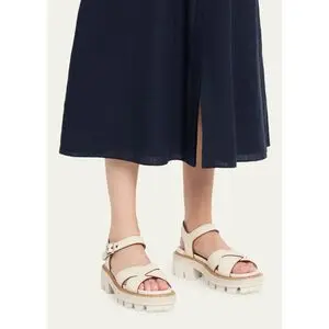 Prada 55mm Leather Platform Sandals - Talco