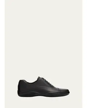 Prada Toblach Leather Cap-toe Derby Shoes