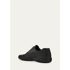 Prada Toblach Leather Cap-toe Derby Shoes