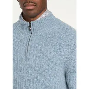 MAURIZIO BALDASSARI Canova Cotton Rib-knit Half-zip Sweater