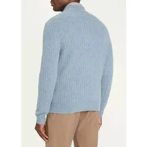MAURIZIO BALDASSARI Canova Cotton Rib-knit Half-zip Sweater