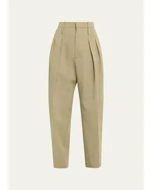 Bottega Veneta Double-pleated Wool Straight-leg Trousers