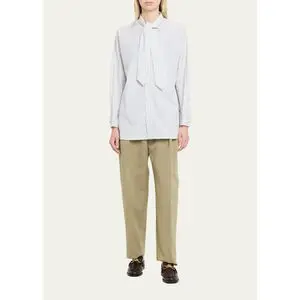 Bottega Veneta Double-pleated Wool Straight-leg Trousers