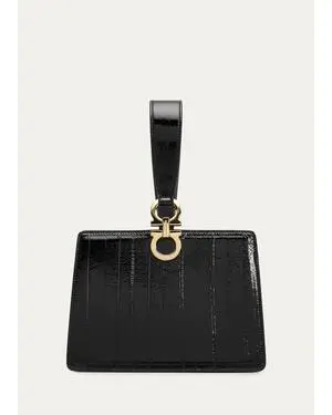 FERRAGAMO Mini Eel Leather Clutch