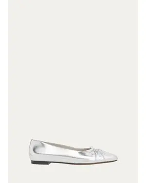 Vince Dany Ruched Leather Ballet Flats