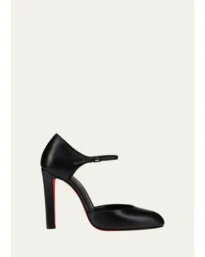 CHRISTIAN LOUBOUTIN 100mm Fanny Demie Leather Ankle-strap Pumps - Black