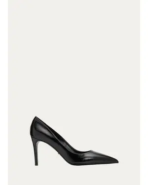Prada 85mm Vernice Saffiano Leather Pumps - Nero