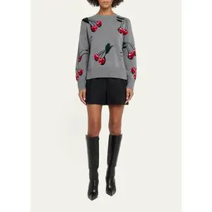 Monse Multi Cherry Wool Crewneck Sweater